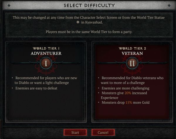 Difficulties - Diablo 4