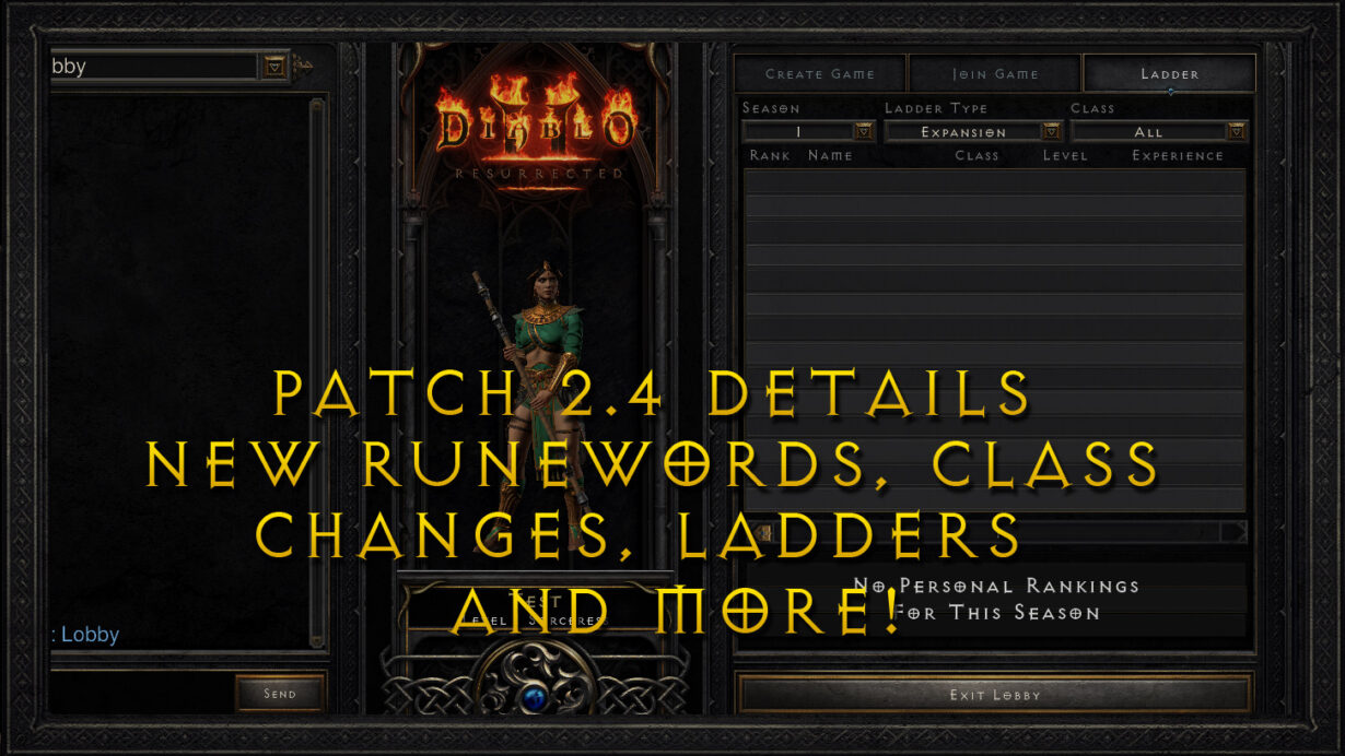 Ladder details, new Runewords, class changes, and more - Diablo 2 ...