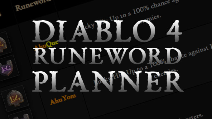 Diablo 4 Runeword Planner
